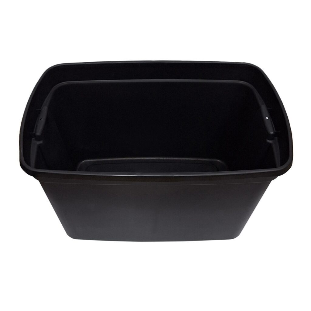 20 Gallon Black Plastic Storage Tote - Made in the USA